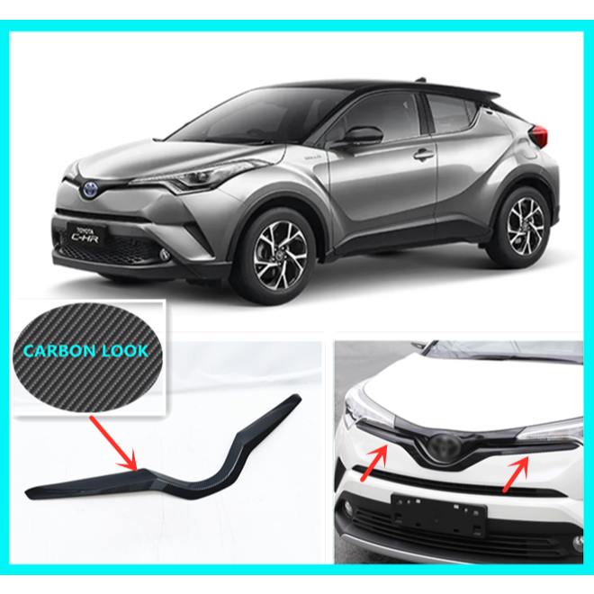 Toyota CHR C-HR 2016-2022 (CARBON LOOK) ABS FRONT GRILL TRIM COVER ...