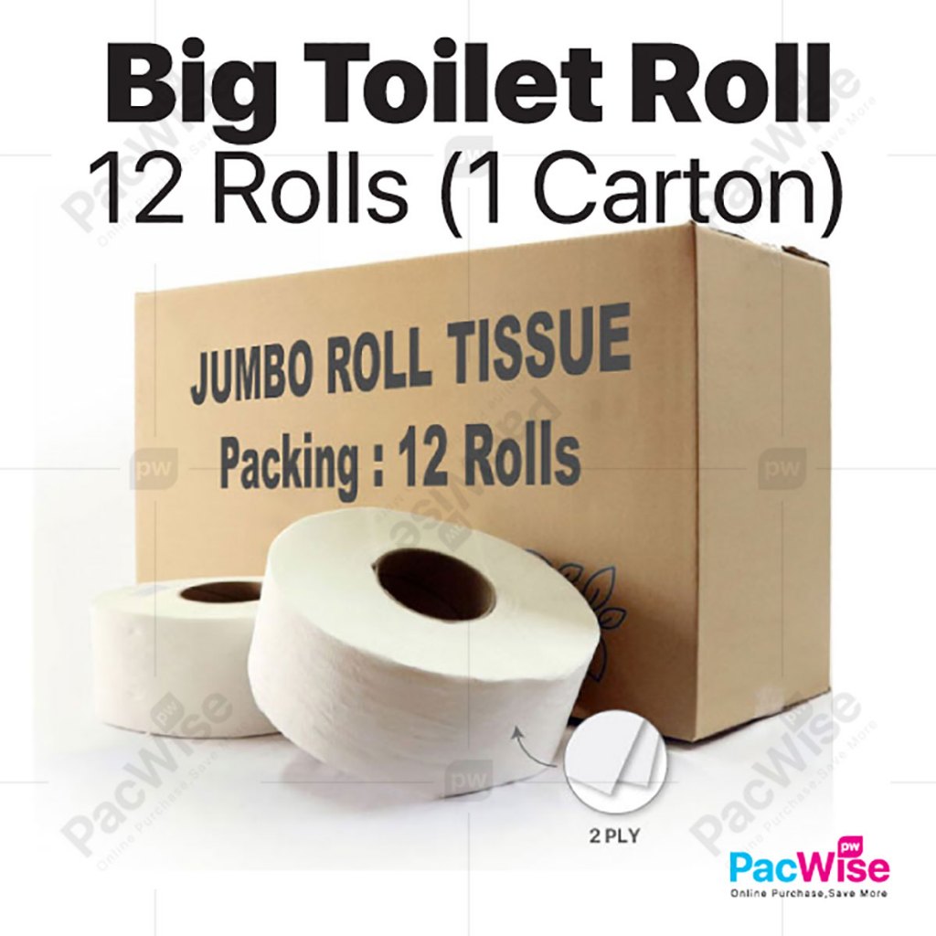 Jumbo Roll Toilet Tissue Paper – 2-Ply Jumbo Tissue Roll | Commercial ...