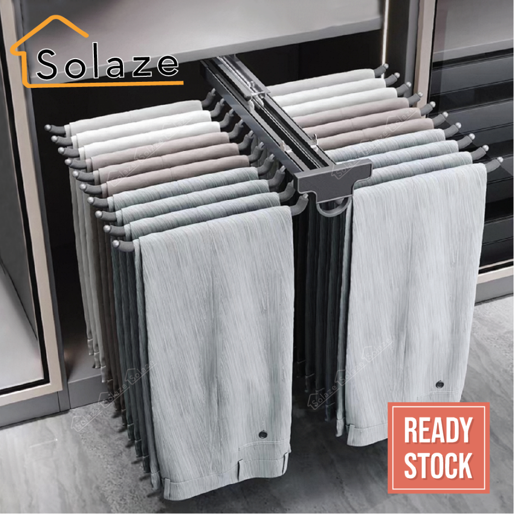 Solaze Multi-Functional Pull-out Trouser Rack Adjustable Pant Hangers ...