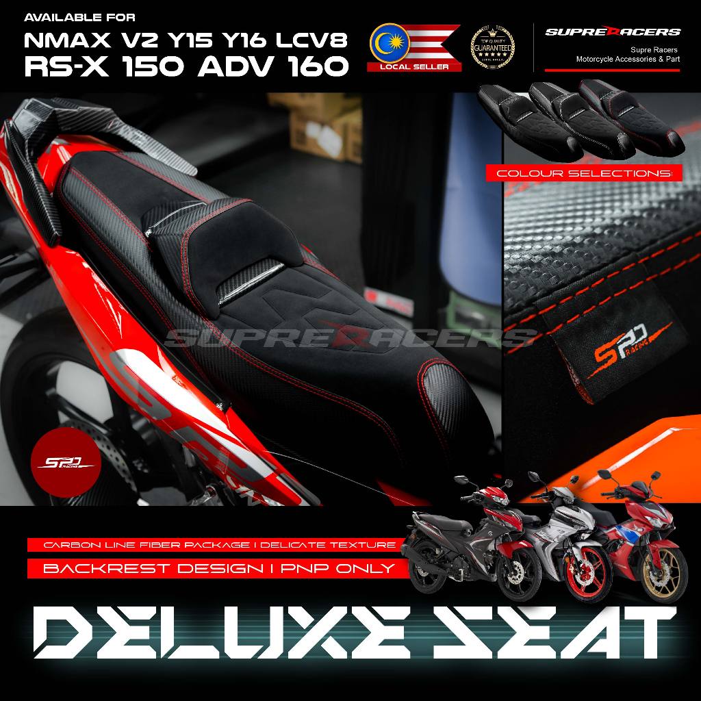 Deluxe Seat SPD RS X Y15 Y16 LCV8 ADV160 NMAX V2 NEW 2024 Comfortable Euro Seat Carbon Heatproof ...