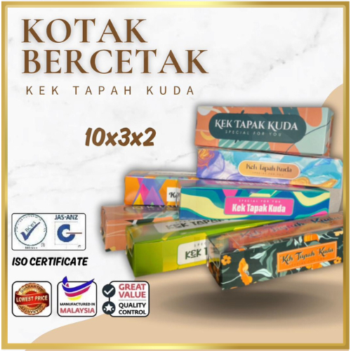 Art Card 300g 10x3x2" Kotak Bercetak Tapak Kuda John Kek Roll Kek ...