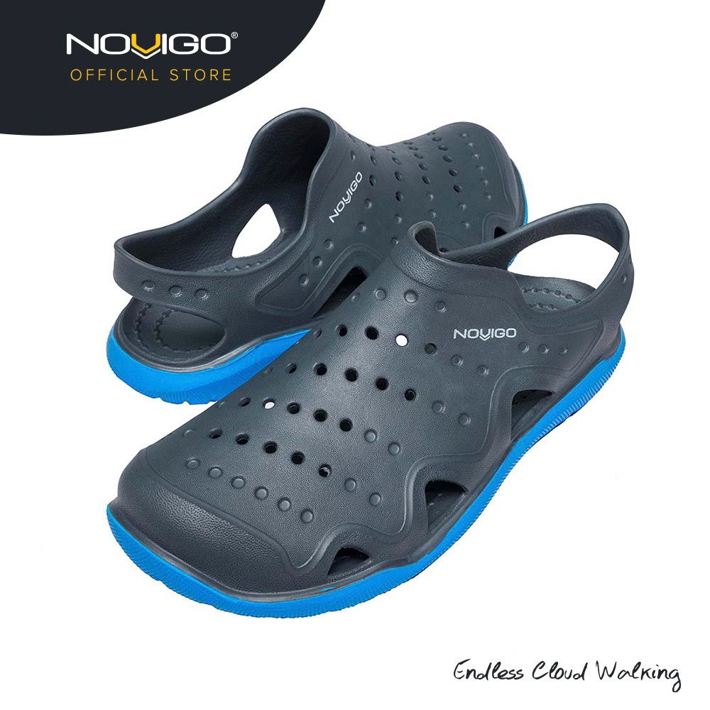 Novigo® Lucca Dual Density Unisex EVA Sandal (Thunder Grey/Peacock Blue ...