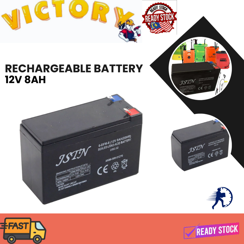 12V 8AH SEALED LEAD ACID BATTERY/Portable Bateri Pam 12V/8AH/20HR ...