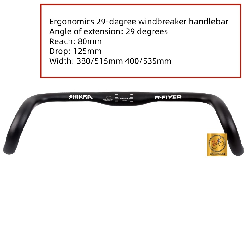 SHIKRA R-FIYER DROP BAR GRAVEL Flare Angle 29 - 380/515mm 400/535mm 420 ...