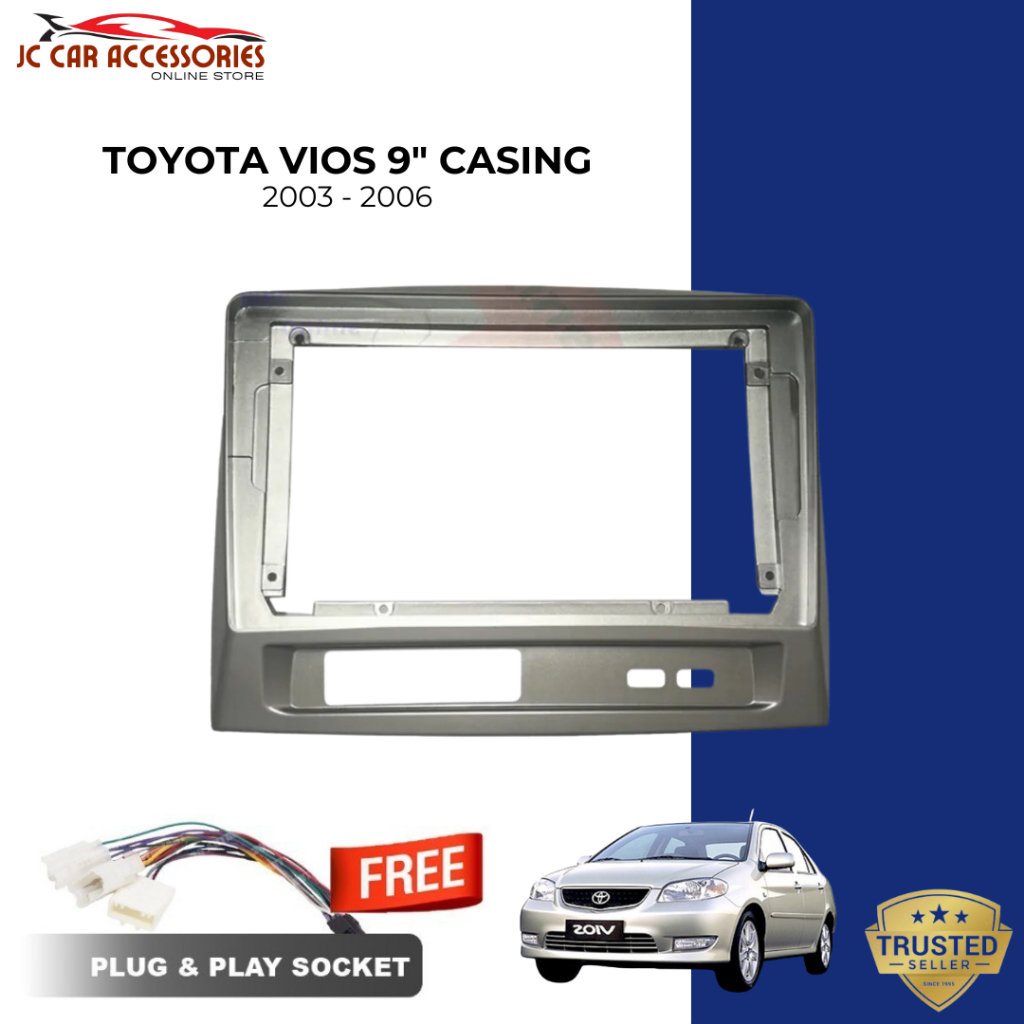 Toyota Vios 2003-2006 9 inch Android Player Casing With Socket Plug ...