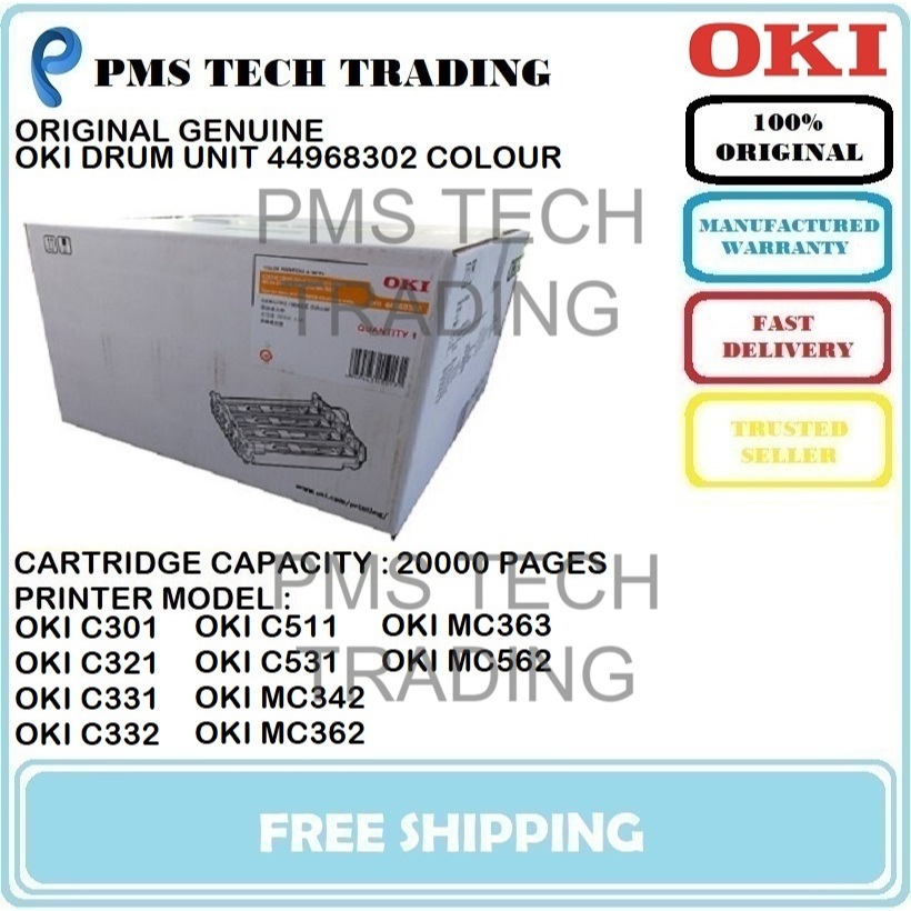 OKI ORIGINAL DRUM UNIT 44968302 C301 C321 C331 C332 C511 C531 MC342 MC362 MC363 MC562 | Shopee ...