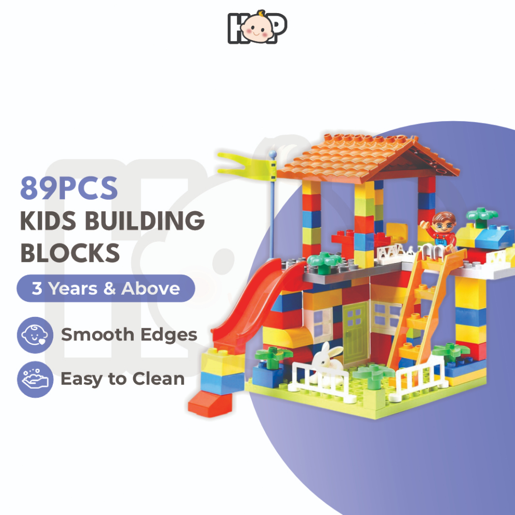 89PCS Big Size Kids Building Blocks Educational Toys Blok Pembangunan ...