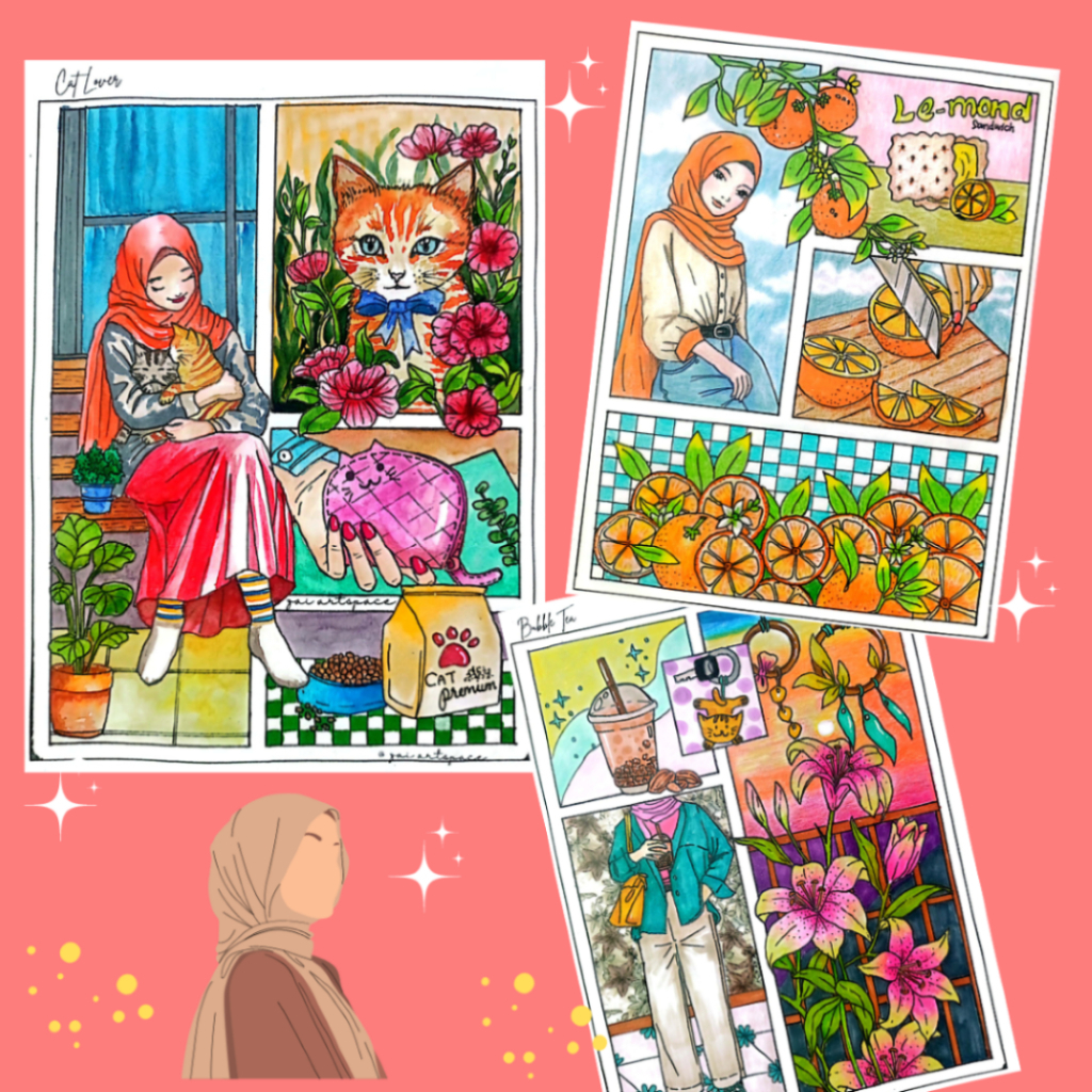 Comic Style Art Coloring Pages/Halaman Mewarna Seni Gaya Komik/Journal ...