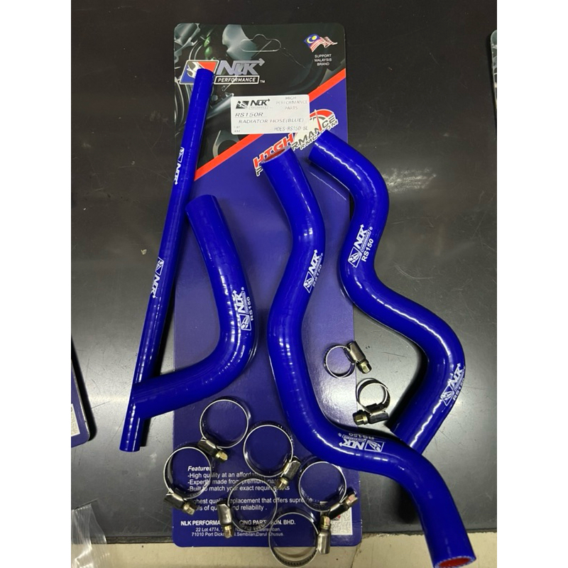 NLK RACING LC135 / Y15ZR / RS150 RADIATOR HOSE NLK BLUE SET WITH CLIP 💯 ...