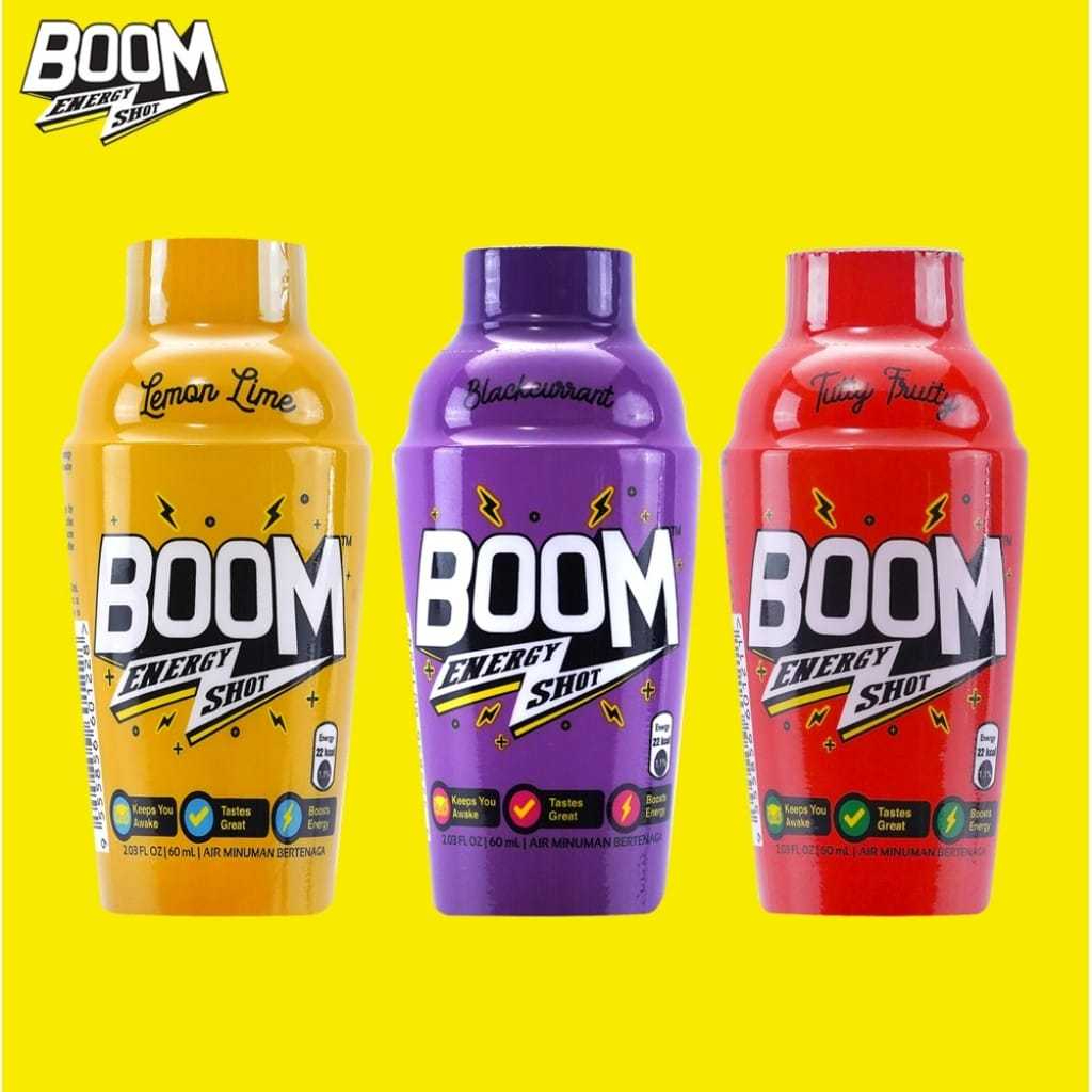 Boom Energy Shot 60ml Blackcurrant/Lemon Lime/Tutty Fruity | Shopee ...