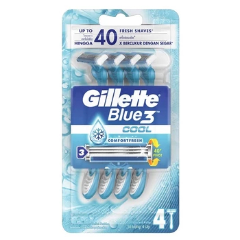 GILLETTE Blue3 Cool Disposable Razor 4's (Shopee Cheapest) | Shopee ...