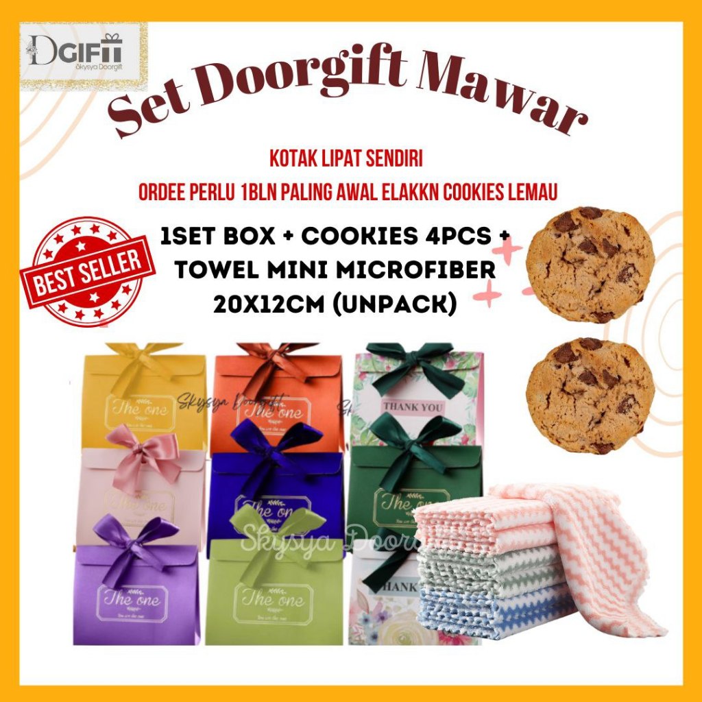 100 SET DOORGIFT VVIP MURAH COOKIES & TOWEL SERENDAH RM1.60 SKYSYA ...