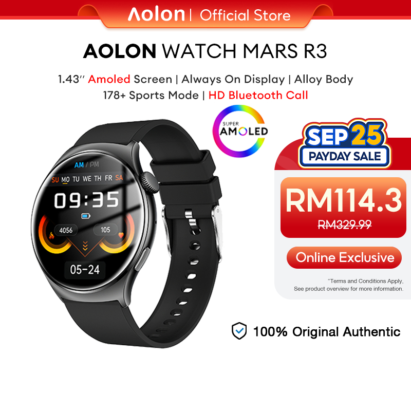 Aolon Mars R3 Smart Watch Original AMOLED Always On Display Custom ...
