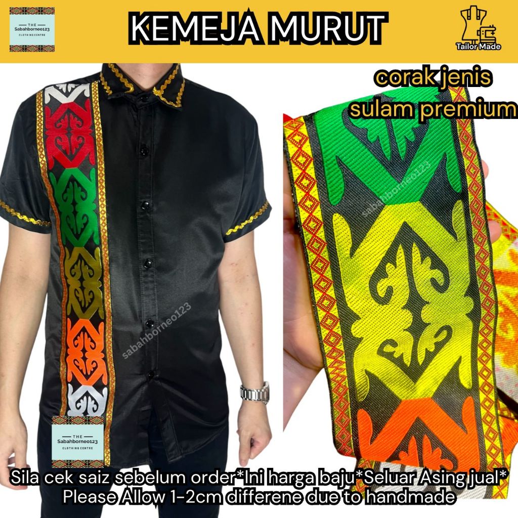 10CM Tradisi Modern Murut Sabah Baju Kaamatan kemeja kadazandusun ...