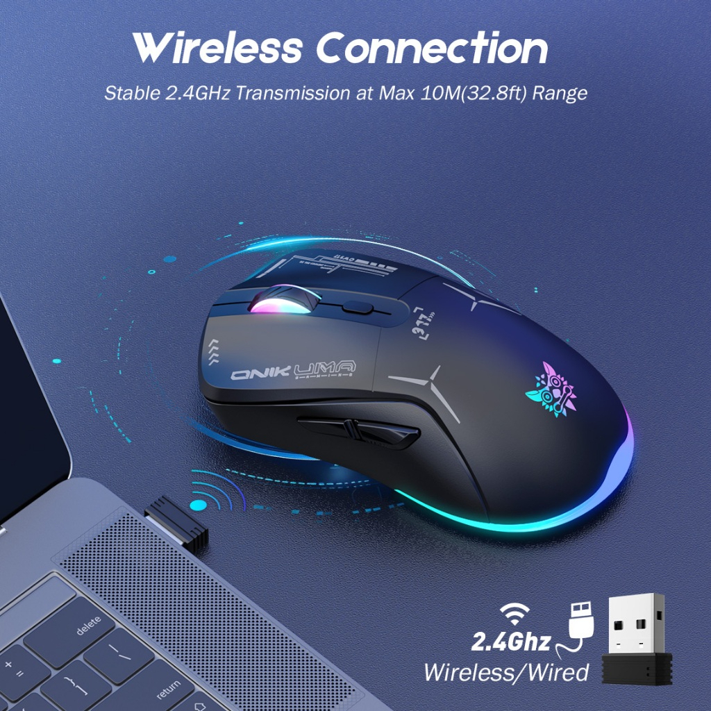 Onikuma CW917 Dual Mode / CW926 / CW905 RGB Wireless Gaming Mouse ...