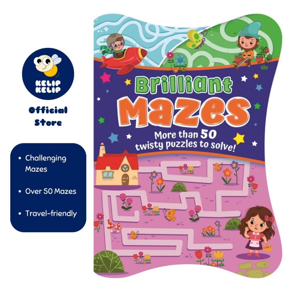 Brilliant Mazes Activity Book For Kids with 50+ Twisty Puzzles to Solve ...