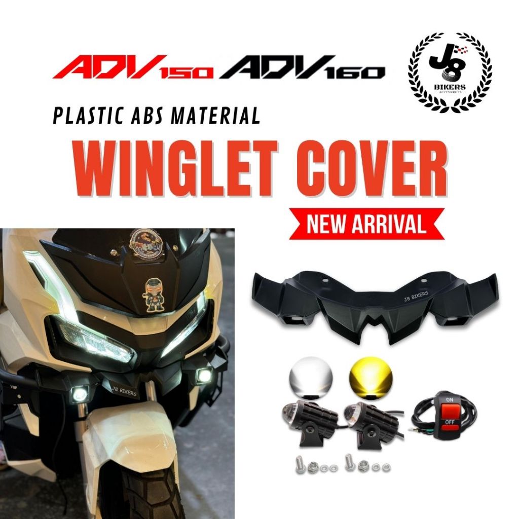 HONDA ADV 150 160 AEROX WINGLET COVER SPOTLIGHT DUAL LED FAIRING ...