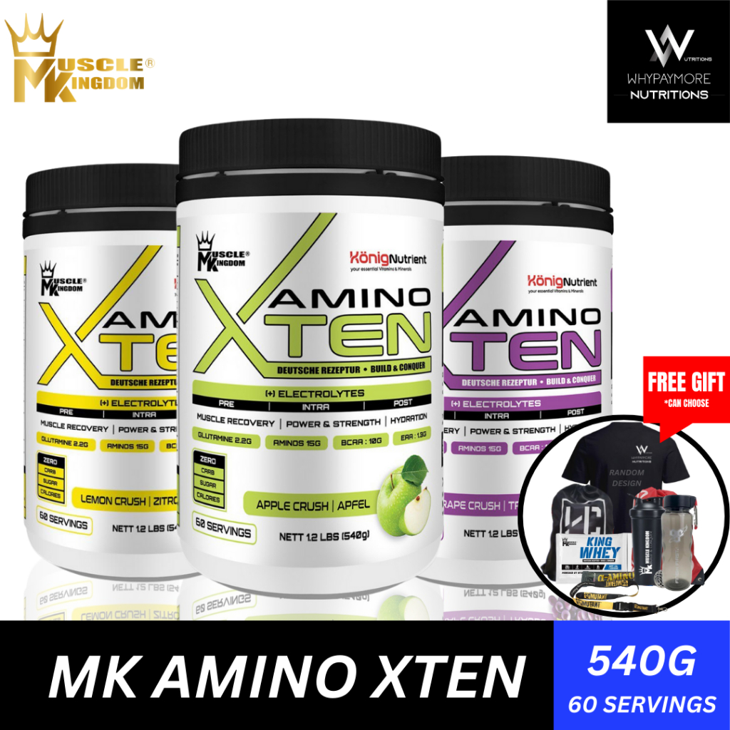Muscle Kingdom Amino Xten Bcaa + Glutamine + Electrolyte 540g [60 ...