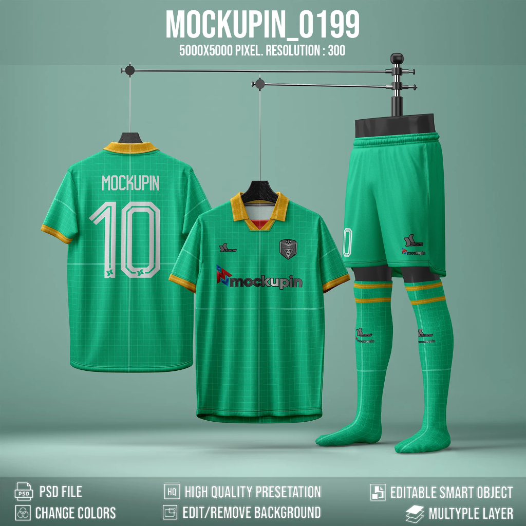 (0199) Mockup Retro Collar V-Neck End Hanging (Original From Designer ...