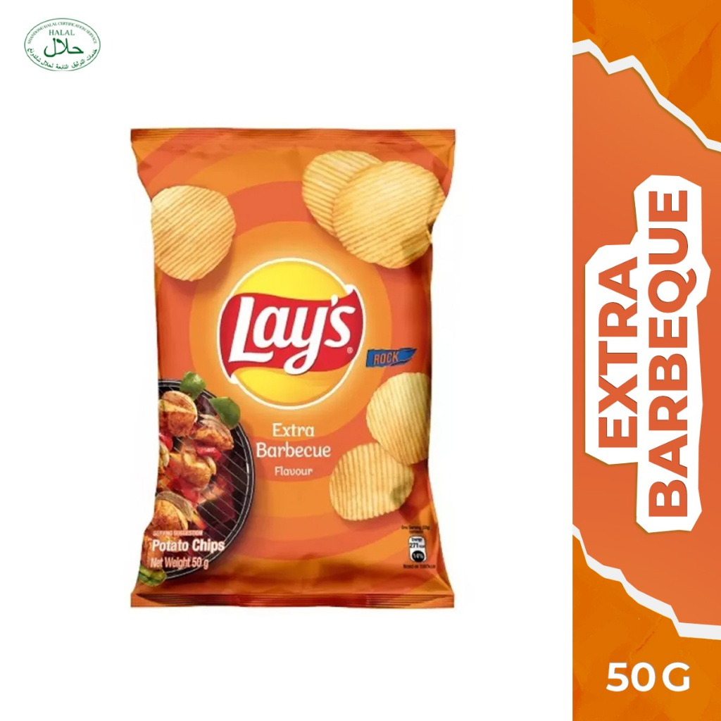 Lay's Potato Chips - Extra BBQ (50g) / Lay's Kerepek Kentang Perisa BBQ ...