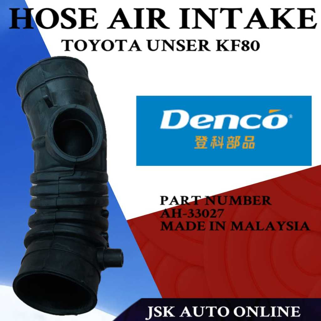 AZ-33027 TOYOTA UNSER KF80 (2001) HOSE AIR INTAKE BRAND DENCO MADE IN ...