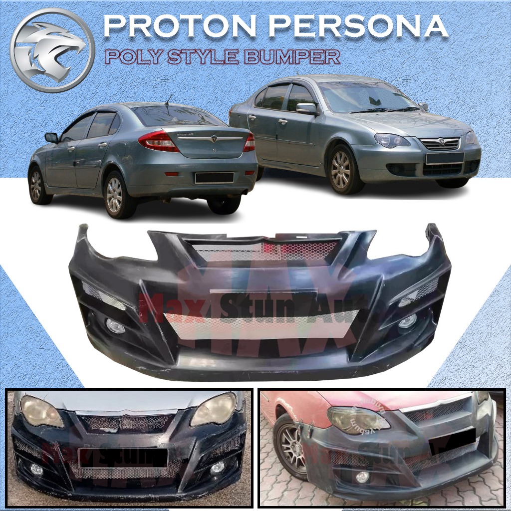 PROTON PERSONA GEN2 POLY FRONT BUMPER WITH LAMP (POLY STYLE) BUMPER ...
