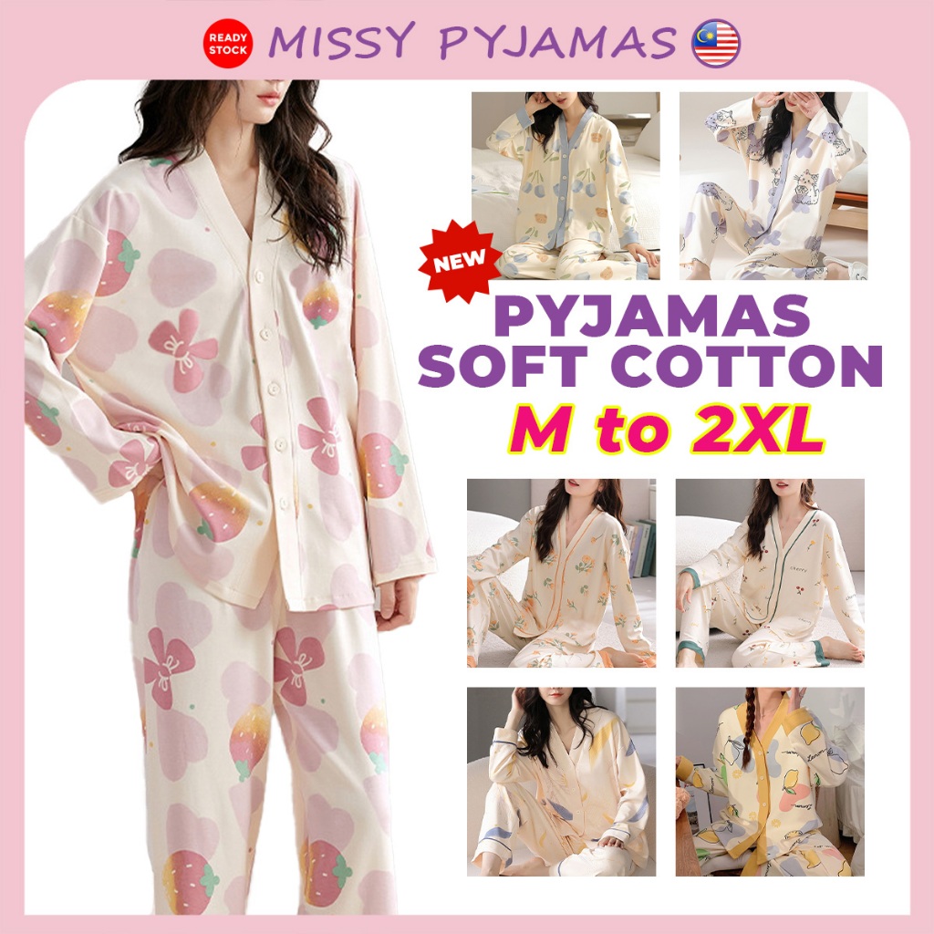 Missy Pyjamas Pyjamas Women Long Sleeve Floral Print Pajama Sleepwear ...