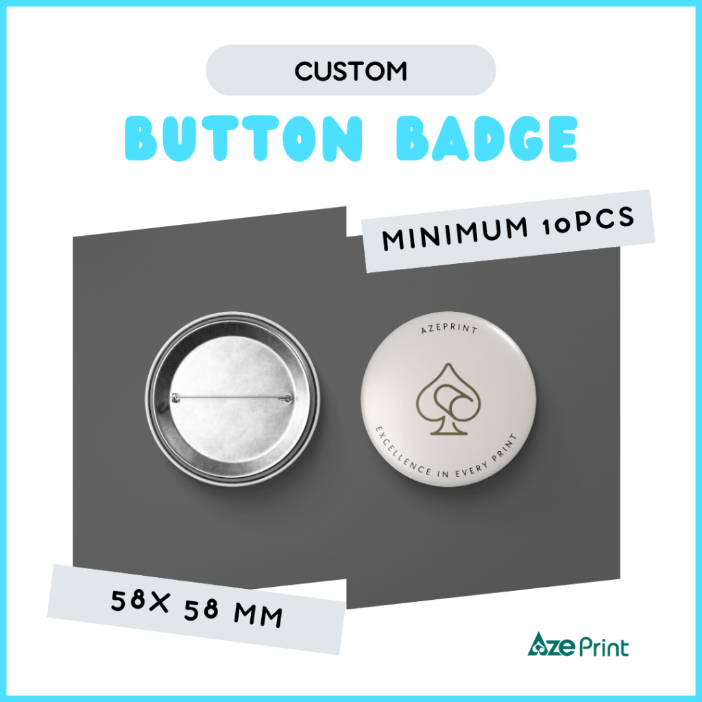 [Premium Custom Print] 58mm Button Badge | Custom Design| Matt Gloss ...