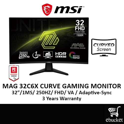 MSI MAG32C6X / MAG 32C6X 32" Curved Gaming Monitor ( FHD / 1ms / 250Hz ...