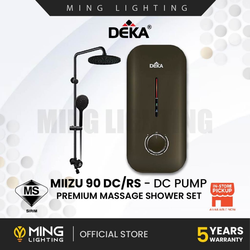 (Sirim) Deka Instant Water Heater MIIZU 90 DC Pump Rain Shower Massage ...