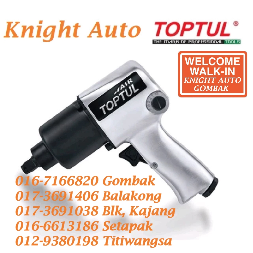 TOPTUL KAAA1660B DR. Super Duty Air Impact Wrench Max. Torque 600 Ft-Lb ...