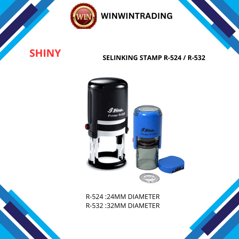 SHINY Customized Round Rubber Stamps - Self Inking Printer R-524 & R-532 | Shopee Malaysia