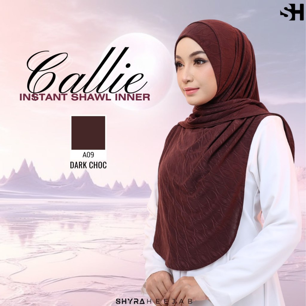 INSTANT SHAWL INNER CALLIE | KAIN SOFT COTTON EMBOSSED PREMIUM IRONLESS ...