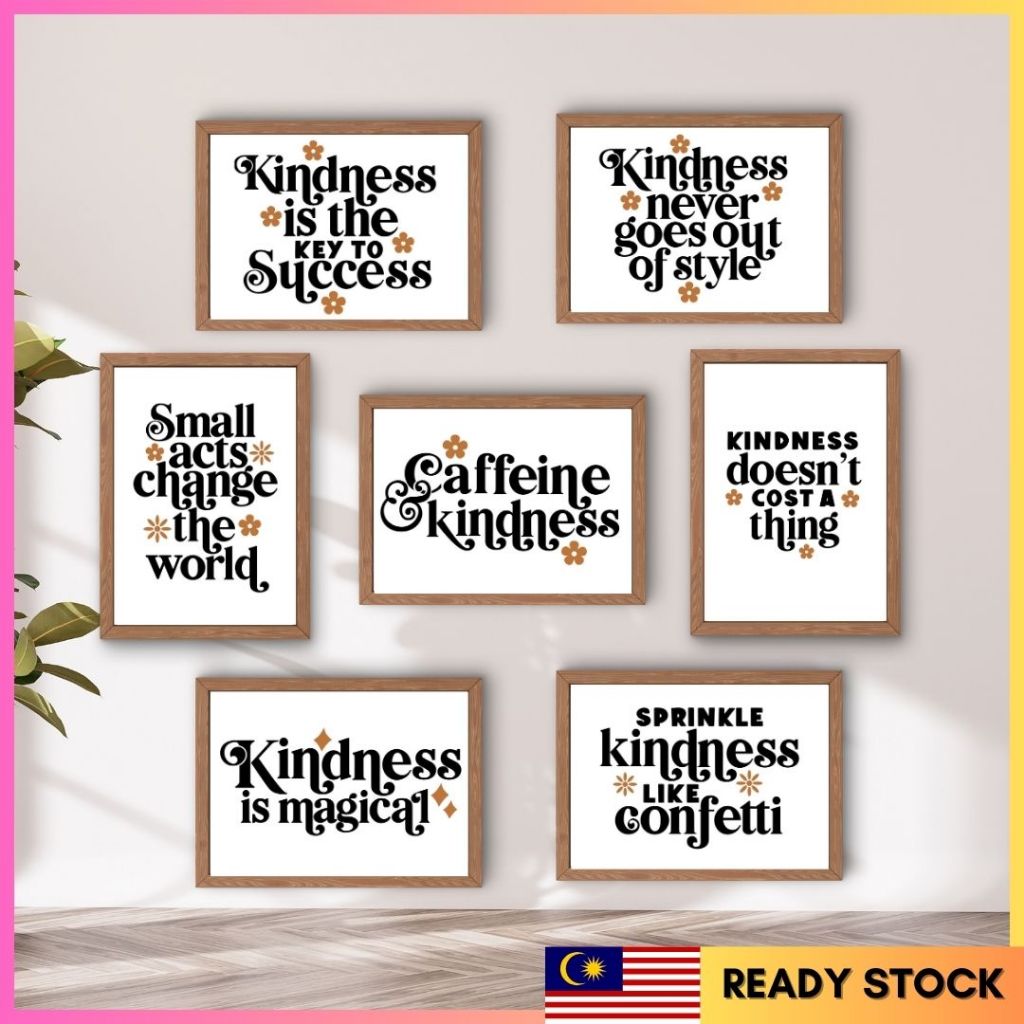 Kindness Quote Laminated Poster Kindergarten | Wall Art Room Cute Cafe ...