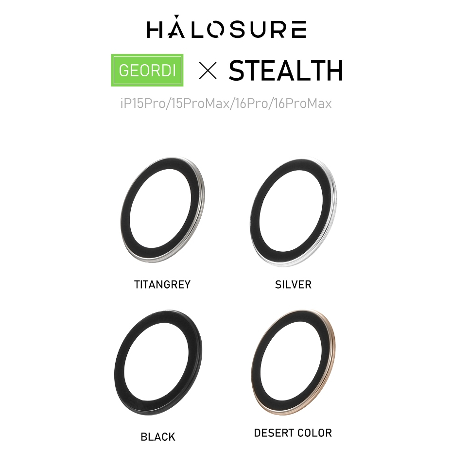 HALOSURE Geordi Stealth Camera lens Protection Glass Film For iPhone 16 ...