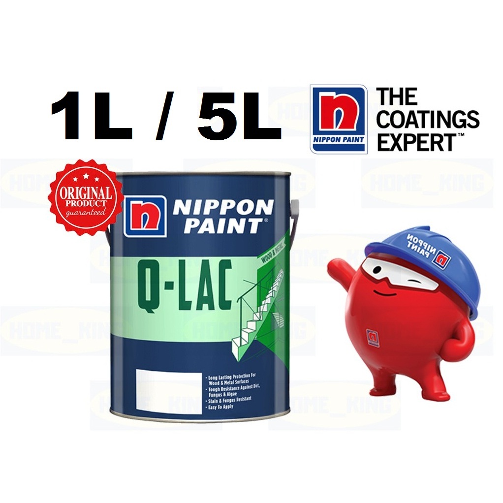 1L Nippon Q-Lac Cat Kayu Kilat Cat Minyak Nippon Paint Cat Besi Kilat ...
