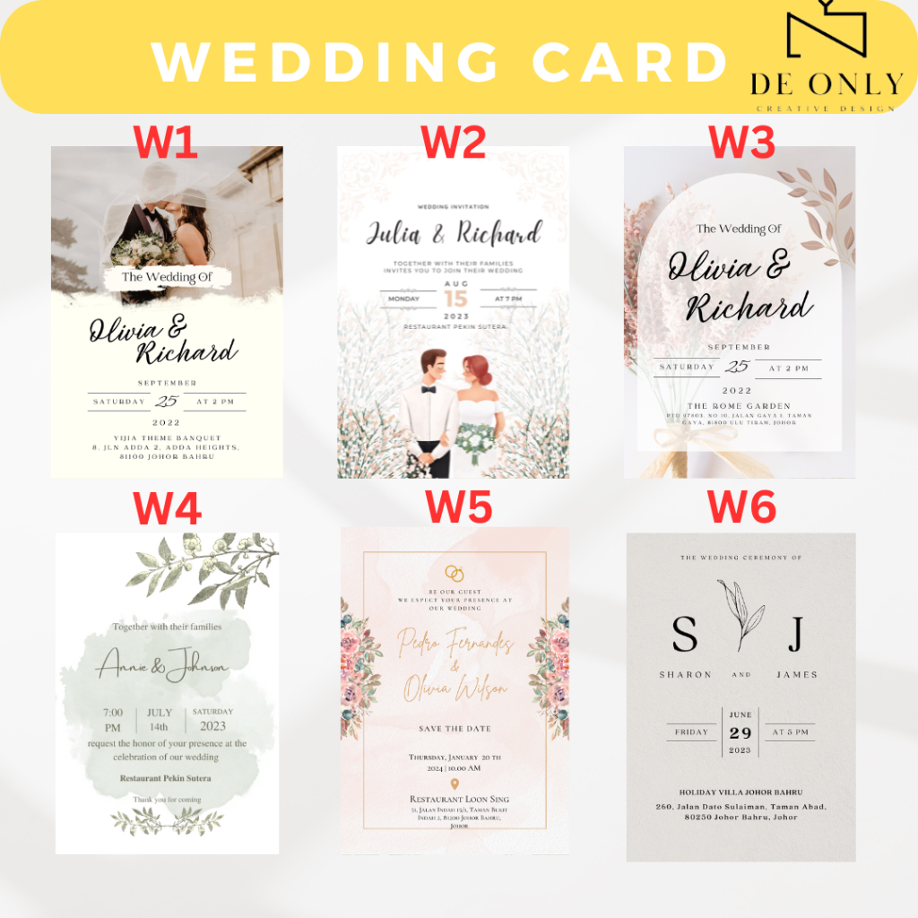 Wedding Card Printing – Customizable Details (FRONT ONLY) | Shopee Malaysia