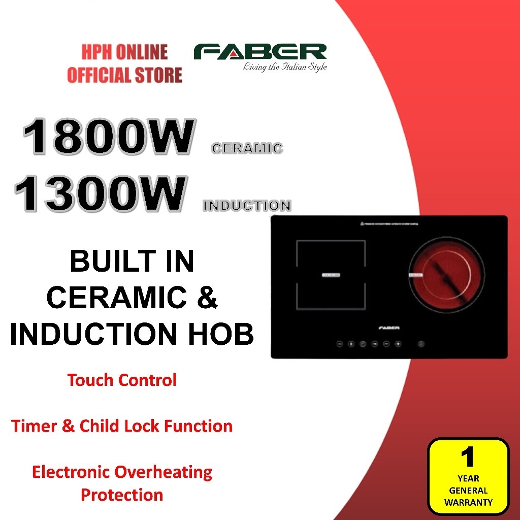 Faber (1800W/1300W) Built-In Induction & Ceramic Hob FIC 3100C | Shopee ...