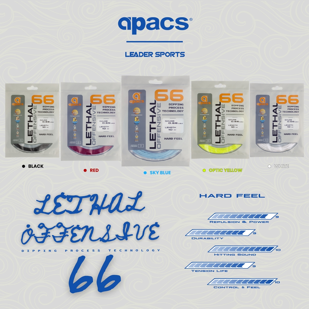 (MADE IN TAIWAN) APACS BADMINTON RACKET STRING LETHAL 66 OFFENSIVE (0 ...
