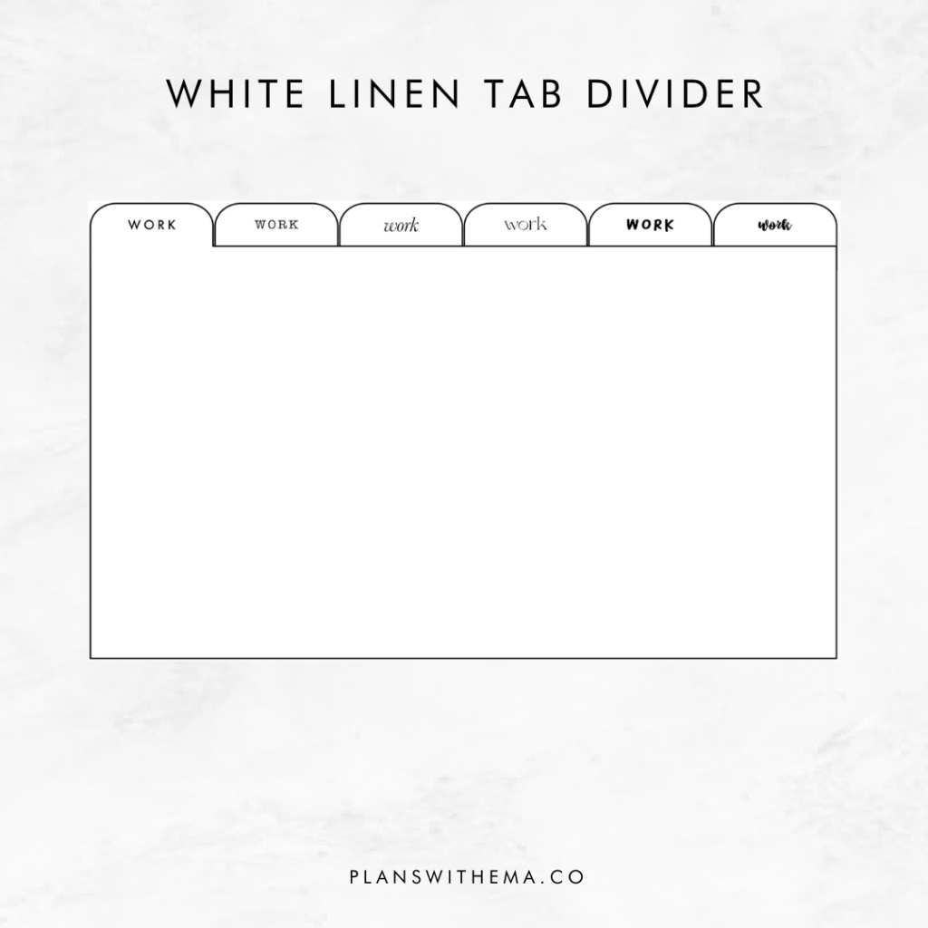 White Linen Tab Divider | Shopee Malaysia