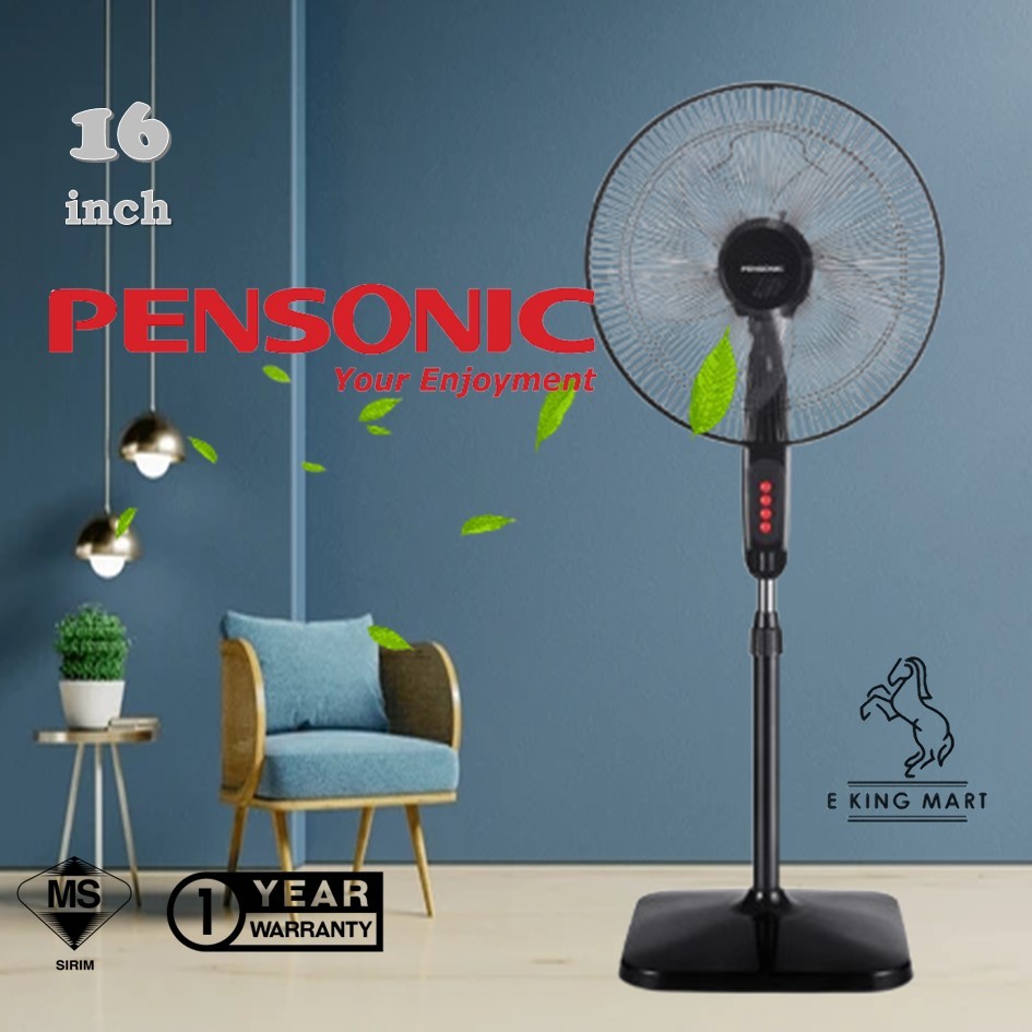 Pensonic Stand Fan 16″ Black 5 Blade Design PSF-4512 Powerful Wind 3 ...