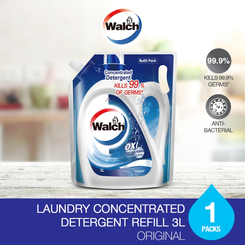 Walch Antibacterial Laundry Detergent Original Refill (3L) | Shopee Malaysia