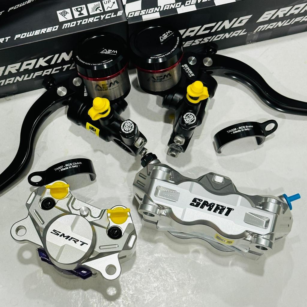 SMRT FULL SET CALIPER FRONT 4POT & REAR 2POT MASTER PUMP 17MM SIAP AEM ...
