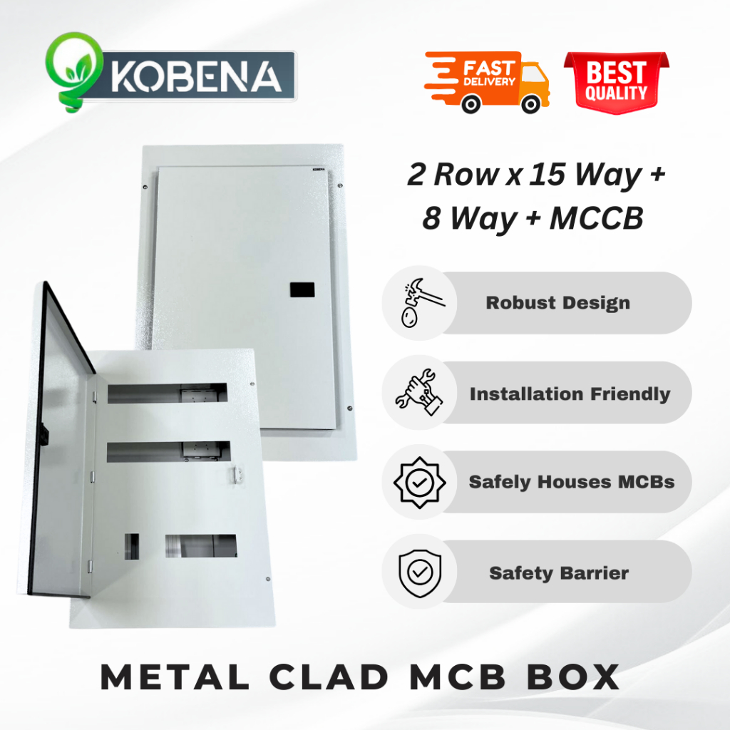 Kobena Metal Clad MCB Box 2 Row x 15 Way + 8 Way + MCCB DB Box ...