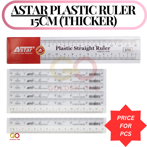 Astar Pembaris Plastik 15cm / Plastic Ruler 15cm SR6 (Thicker) | Shopee ...