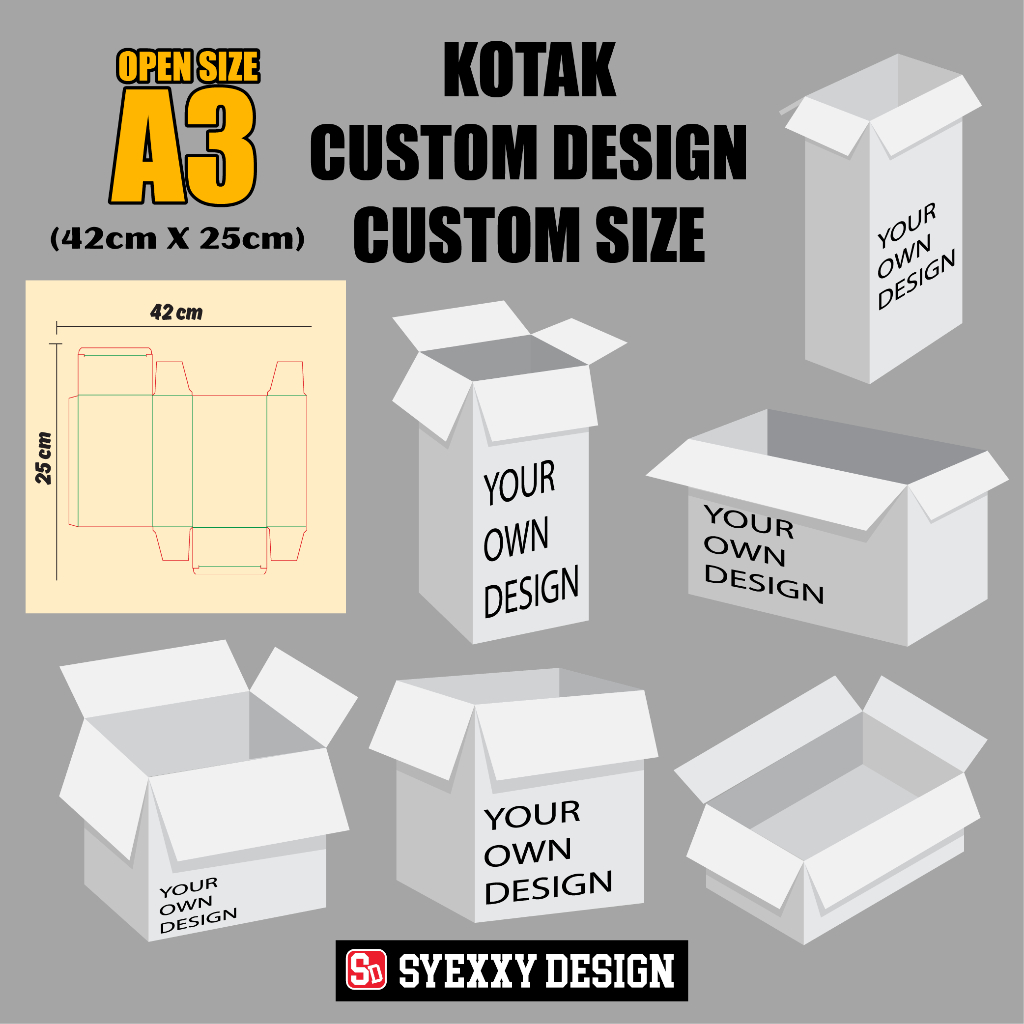KOTAK CUSTOM BUKAAN (OPEN SIZE) BAWAH A3 SIZE | Shopee Malaysia