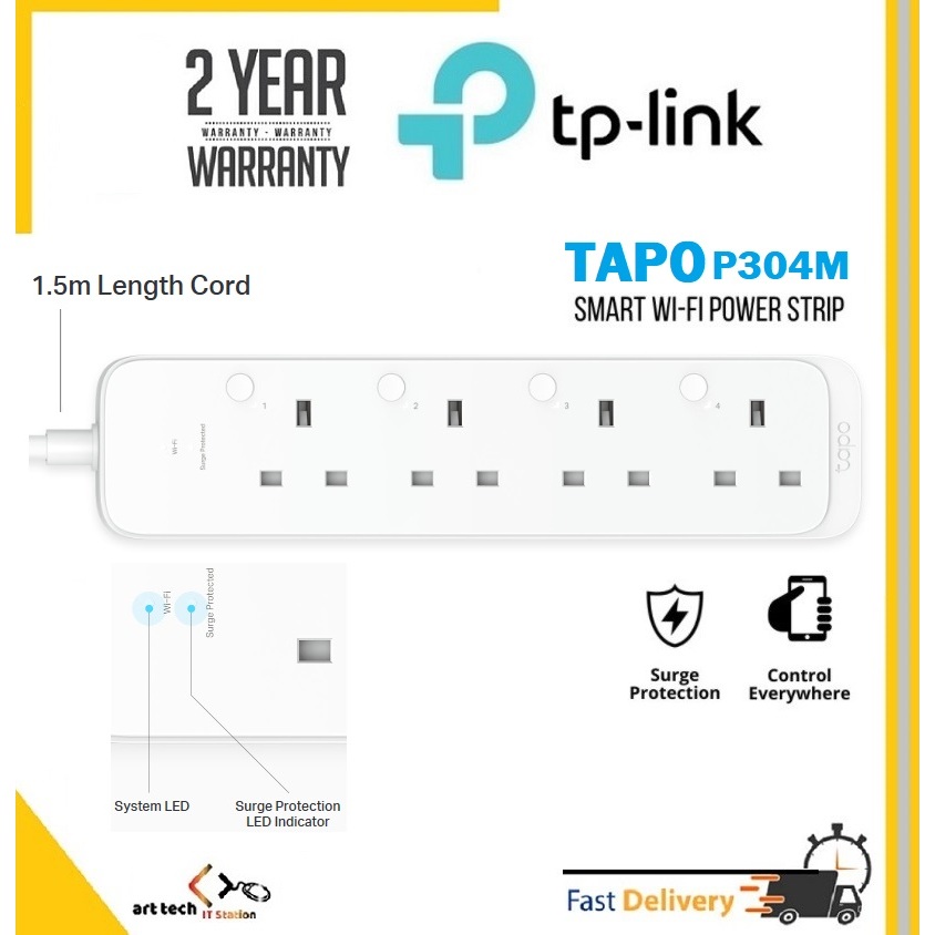 TP-Link P304M Smart Wi-Fi Power Strip ( Sockets with Surge Protection ...