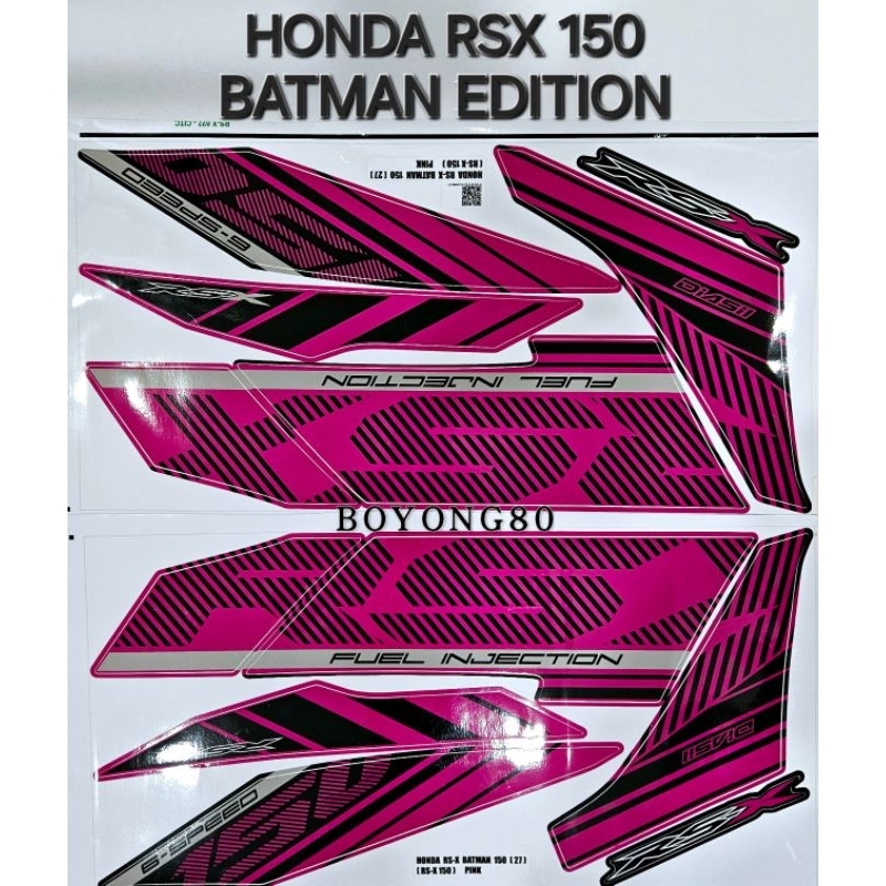 HONDA RSX 150 BATMAN CUSTOM DESIGN BODY STICKER ( READY STOCK ...