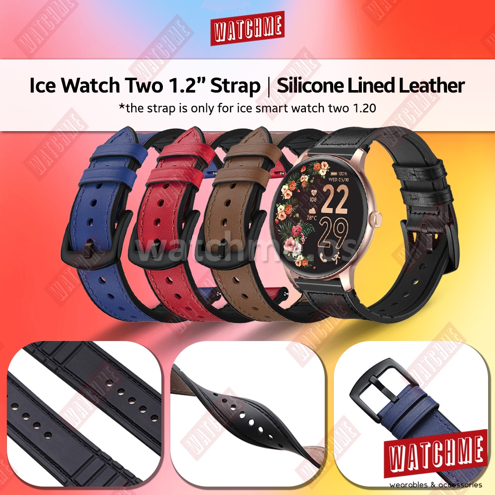 Ice Smart Watch Two 1.2" (round) Strap, Silicone Lined Leather Series ...