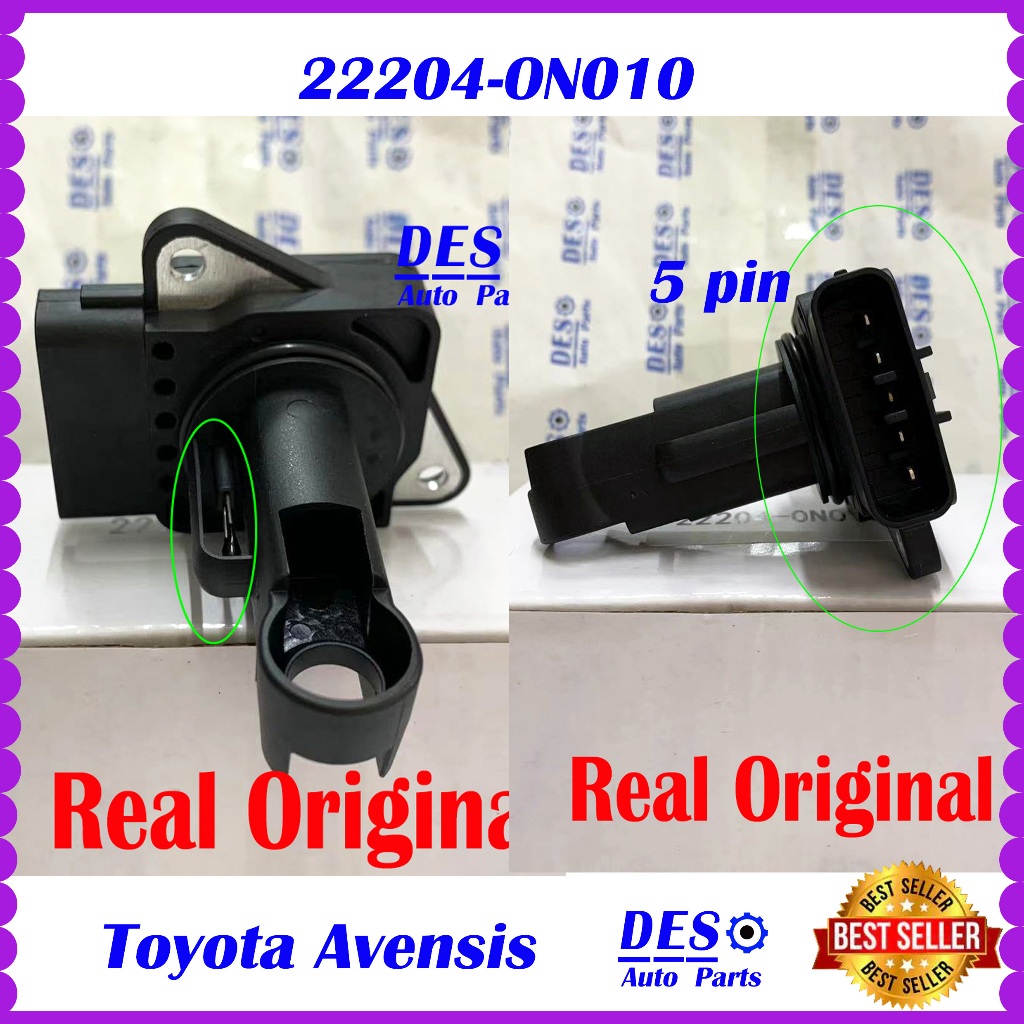 Mass Air Flow Meter MAF Sensor 5pin for Toyota 22204-0L010/ 222040L010 ...